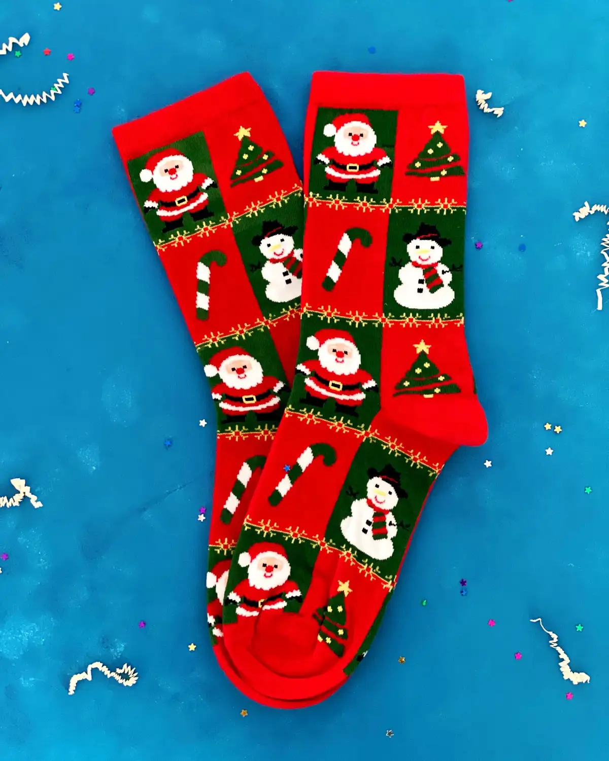 Yılbaşı Çorap Kırmızı Yeni Yıl Ruhu Çorabı - Bikutumutluluk