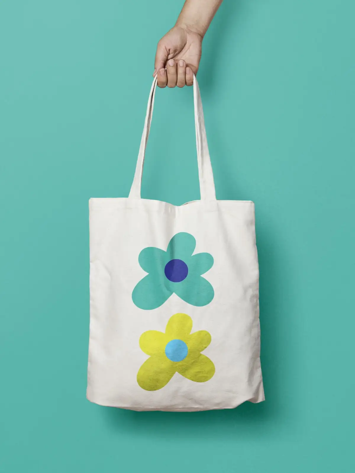 Mint Papatya Hediye Bez Çanta - Bikutumutluluk