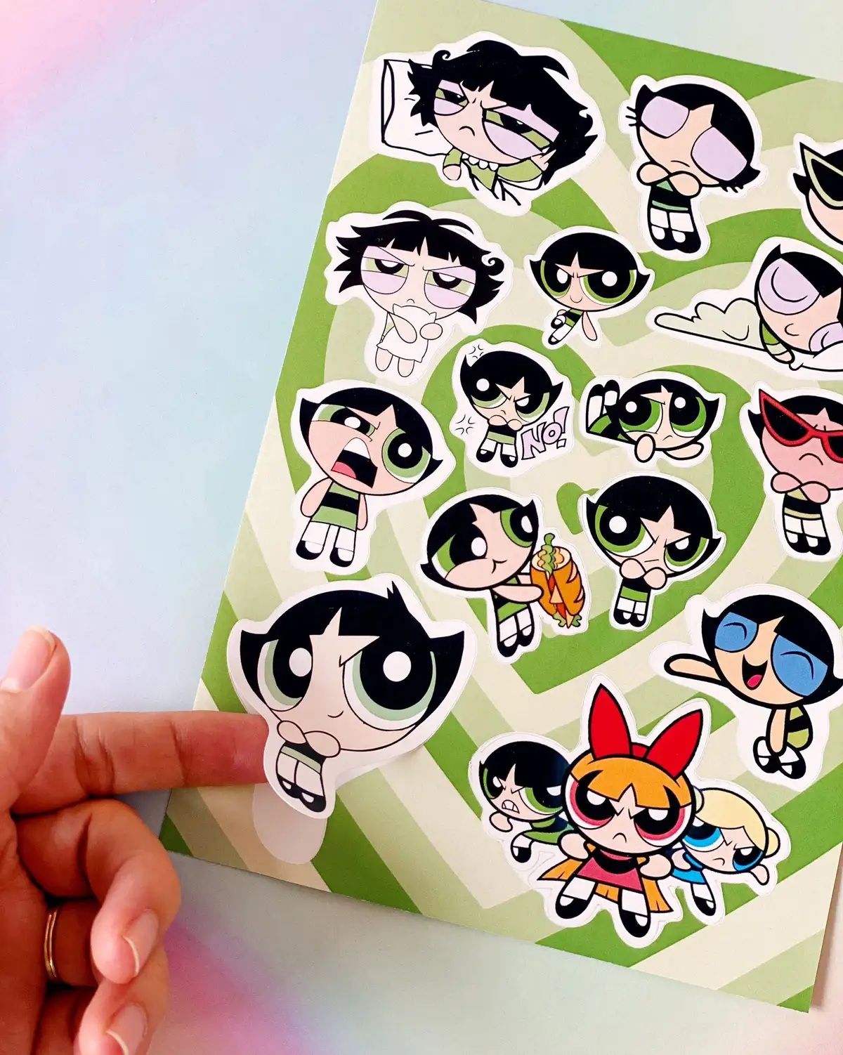Powerpuff Girls Buttercup Yeşil Sticker Seti - Bikutumutluluk