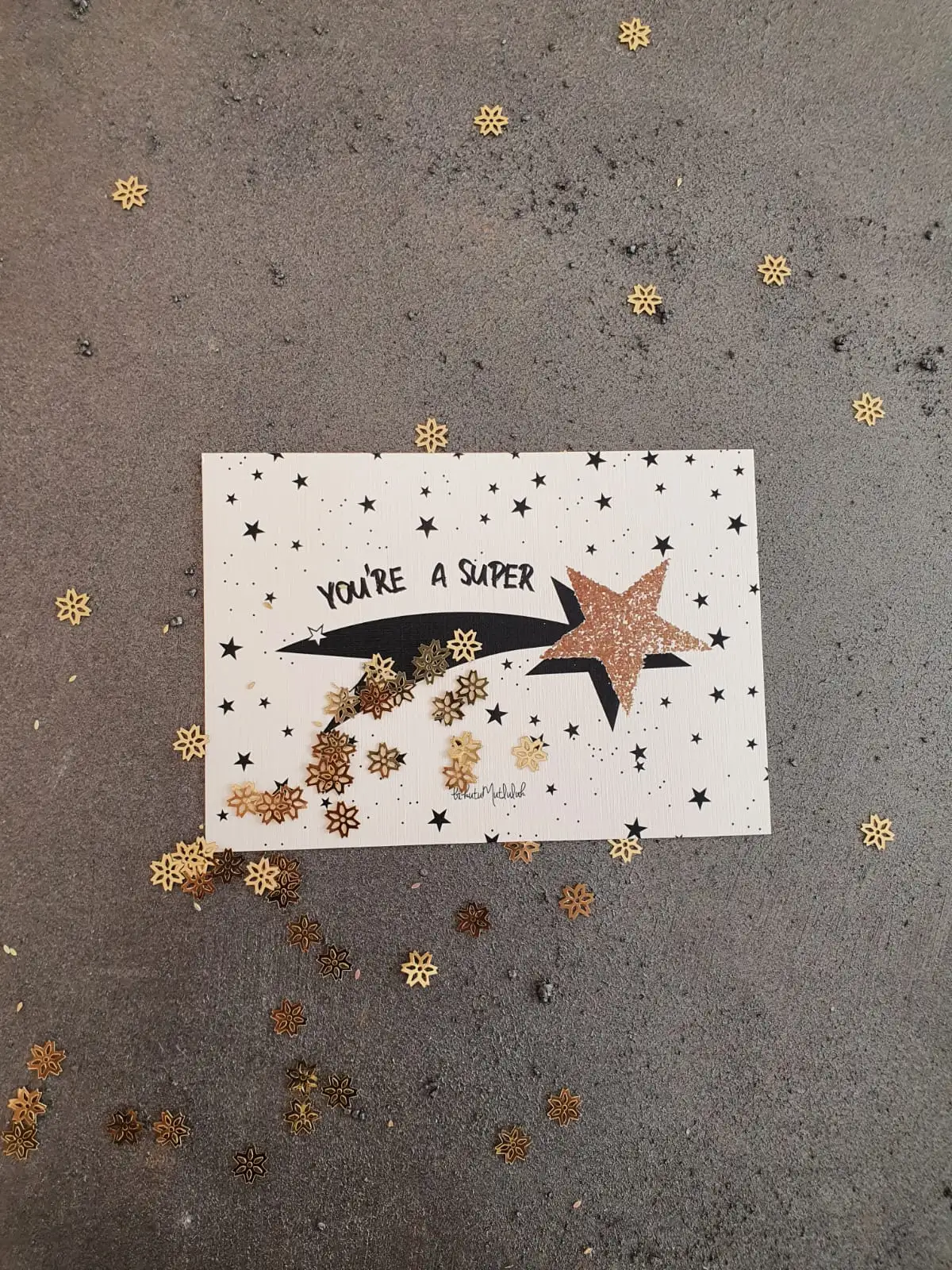 You Are A Superstar Işıltılı Motto Kartı Kartpostal - Bikutumutluluk