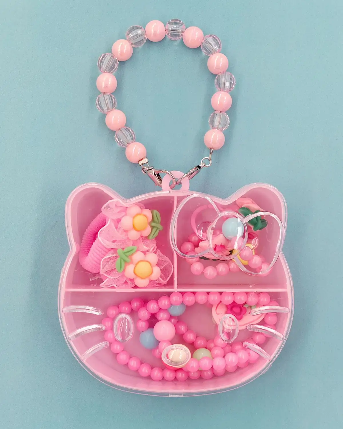 Çocuklar İçin Hediyelik Takı Ve Toka Kutusu - Şeffaf Hello Kitty Çanta ...