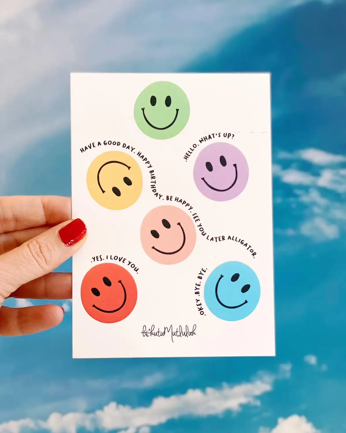 Mutlu Eden Doğum Günü Motto Kartı | Emoji Hediye