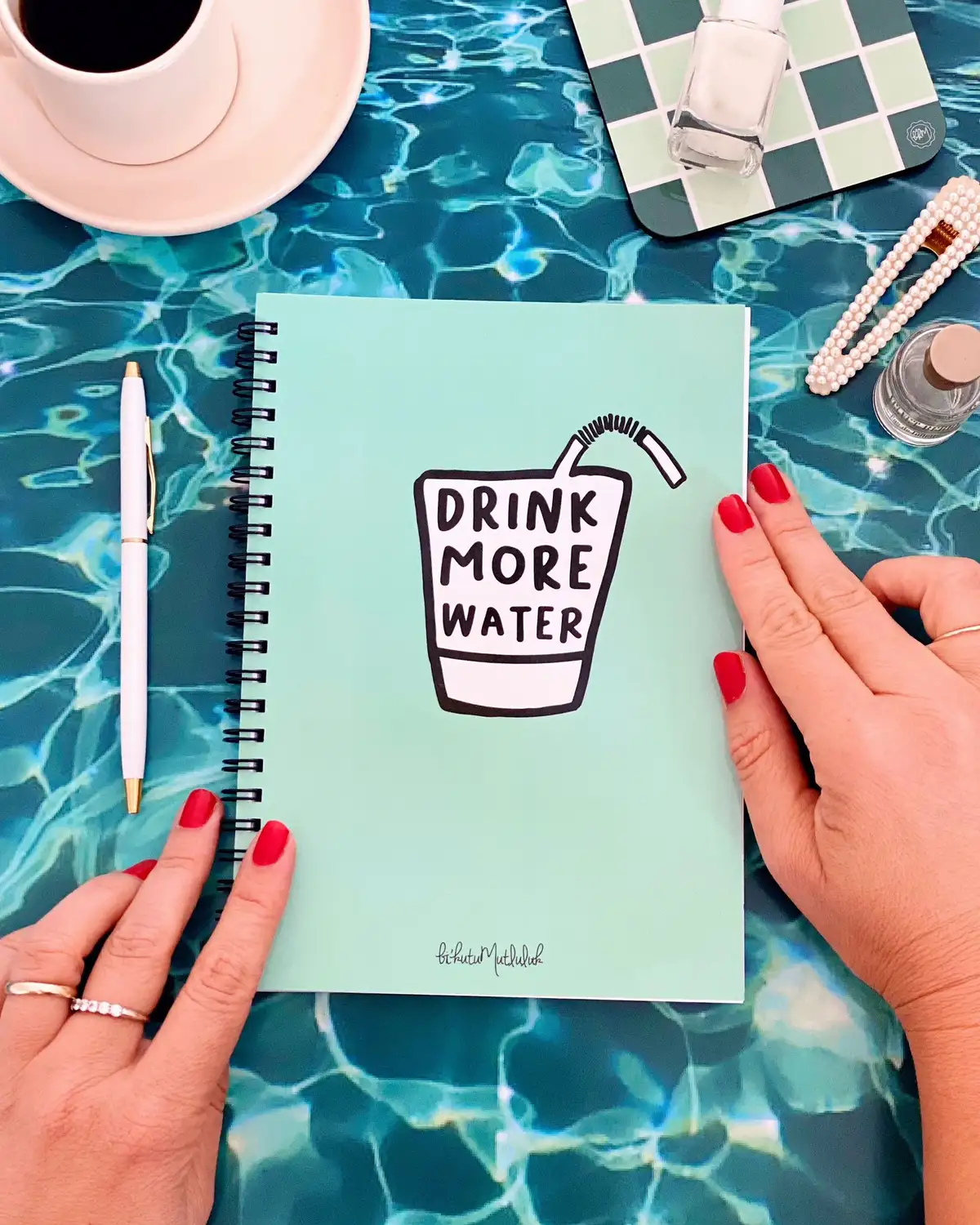 N210 Drink More Water A5 Spiralli Defter - Bikutumutluluk