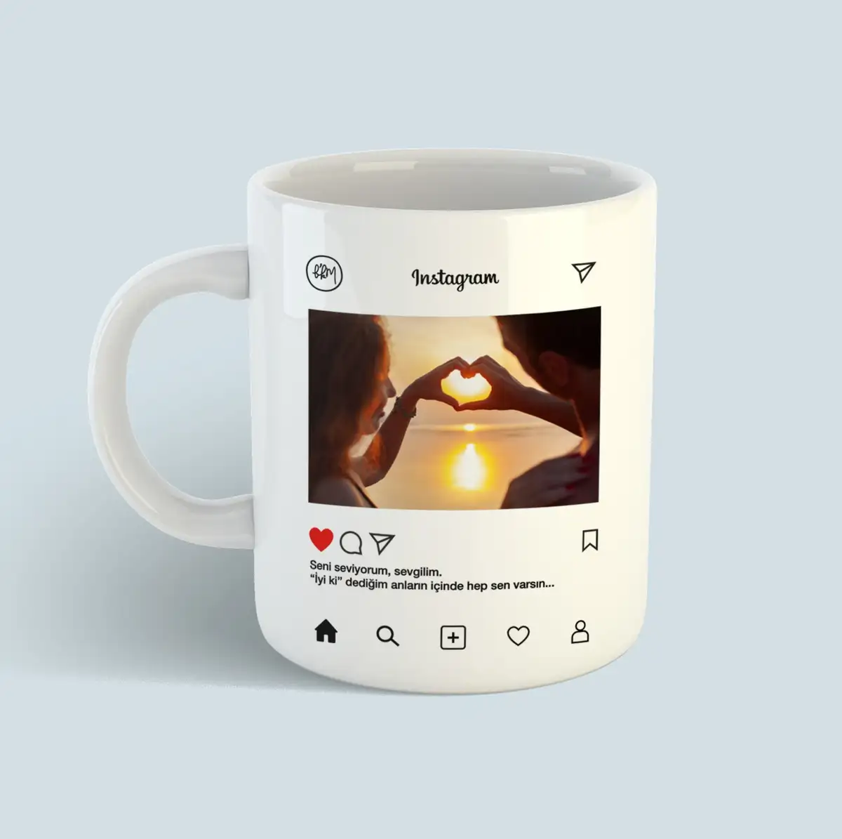 Instagram Postu Kişiye Özel Fotoğraflı Sevgiliye Hediye Kupa Bardak ...