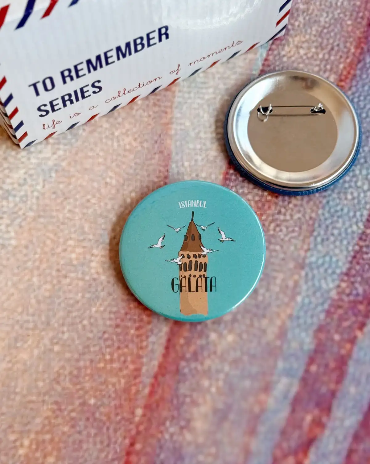 İstanbul Galata Kulesi Buton Rozet - Bikutumutluluk
