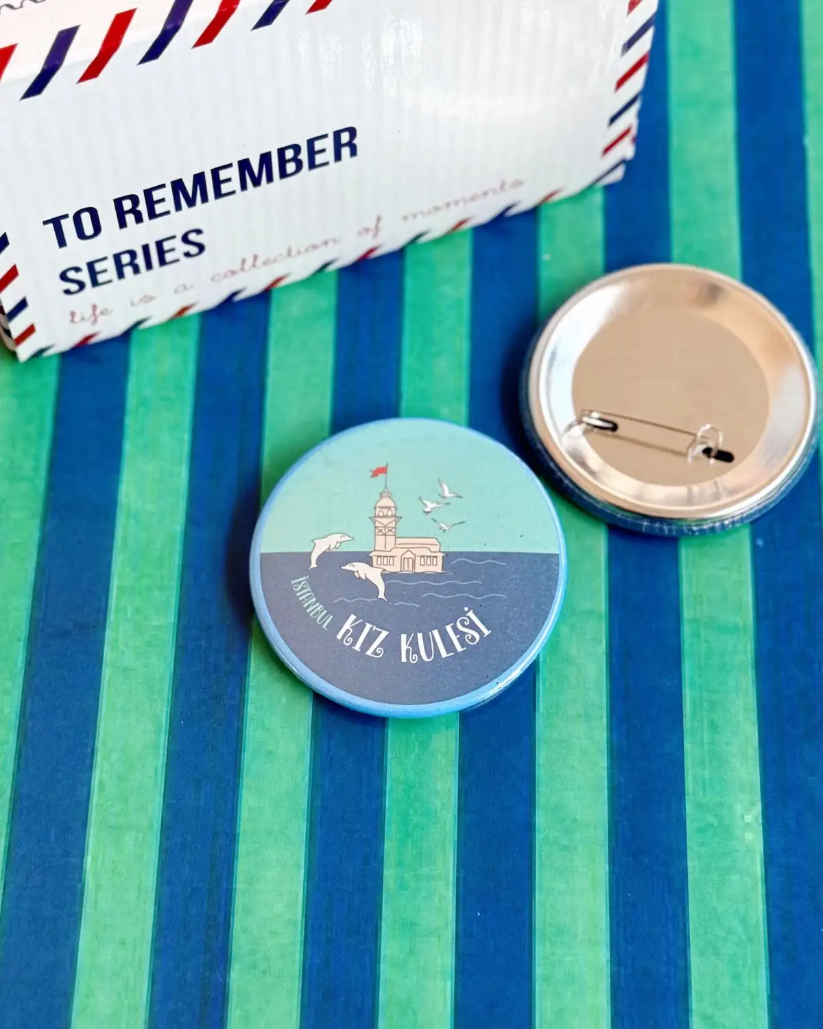 İstanbul Kız Kulesi Buton Rozet - Bikutumutluluk