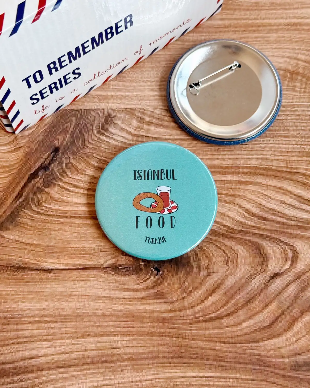 İstanbul Çay Simit Buton Rozet - Bikutumutluluk
