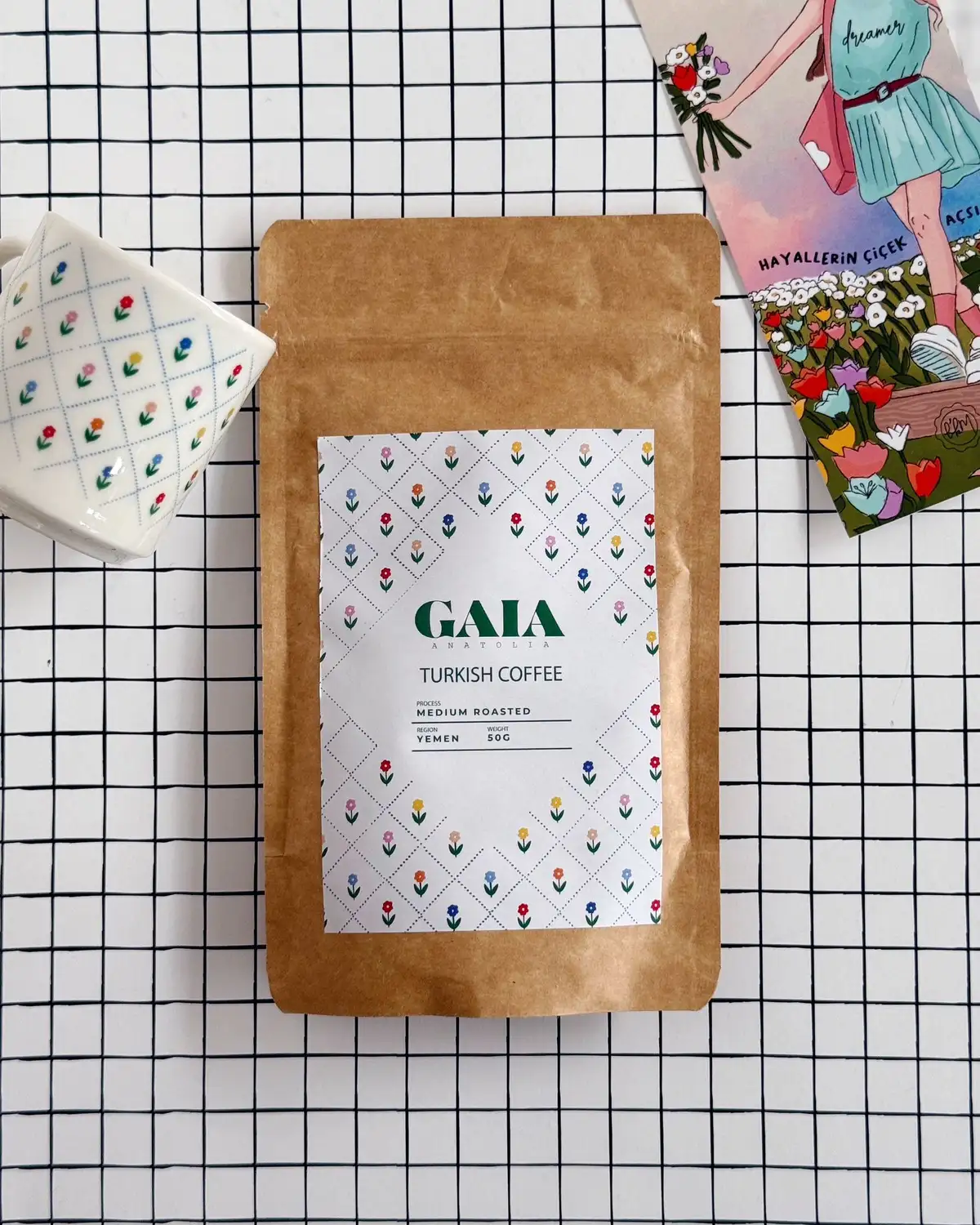Gaia Anatolia Flower Türk Kahvesi 50 gr. - Bikutumutluluk