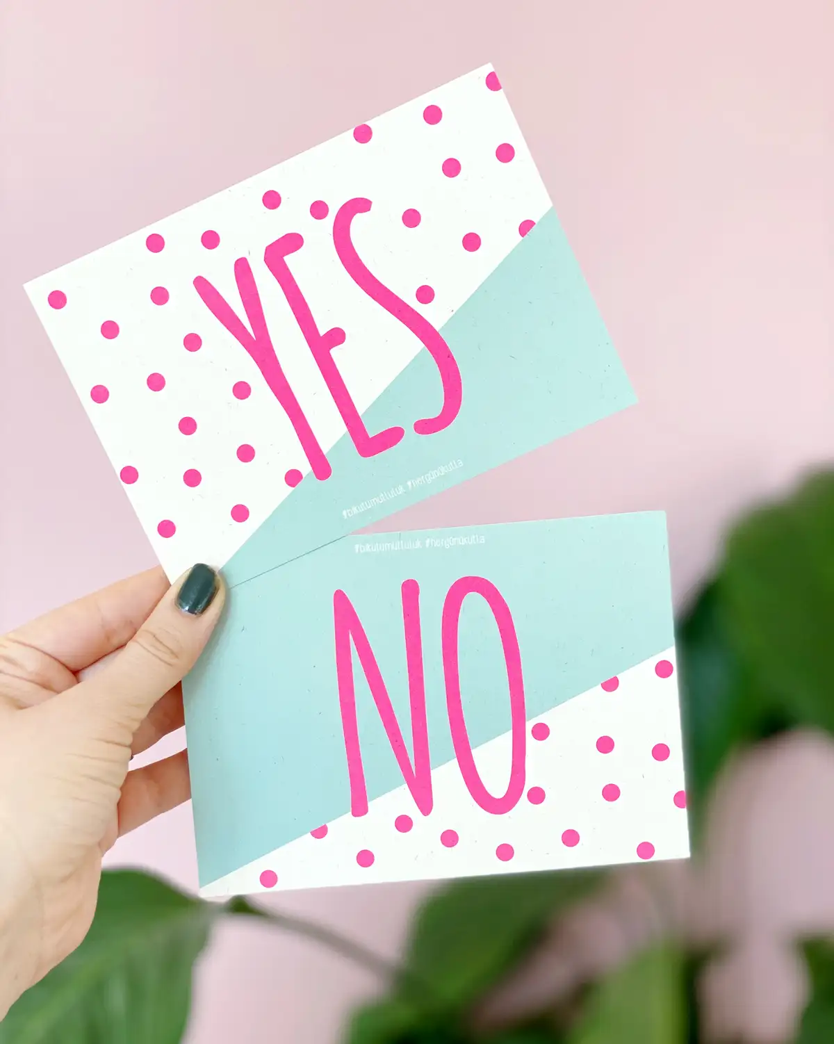 Yes No Motto Kartı | Hediye Motivasyon Kartları | Hediye Motto Not Kartı