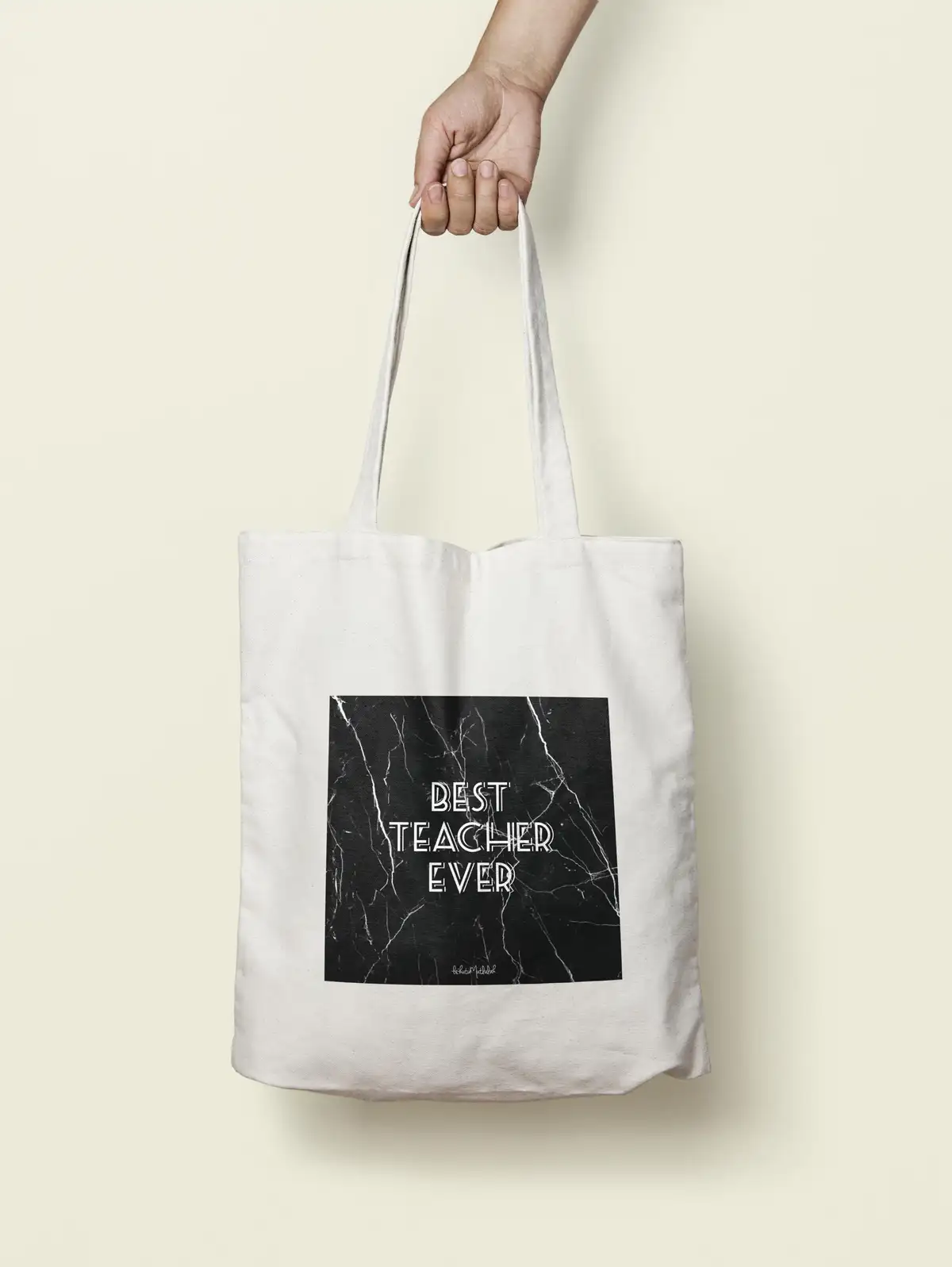 Öğretmen Serisi Siyah Mermer Best Teacher Ever Bez Çanta | Öğretmenler ...