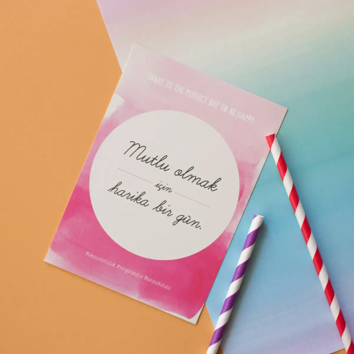 Mutlu Olmak İçin Harika Bir Gün Motto Kartı | Hediye Motivasyon ...