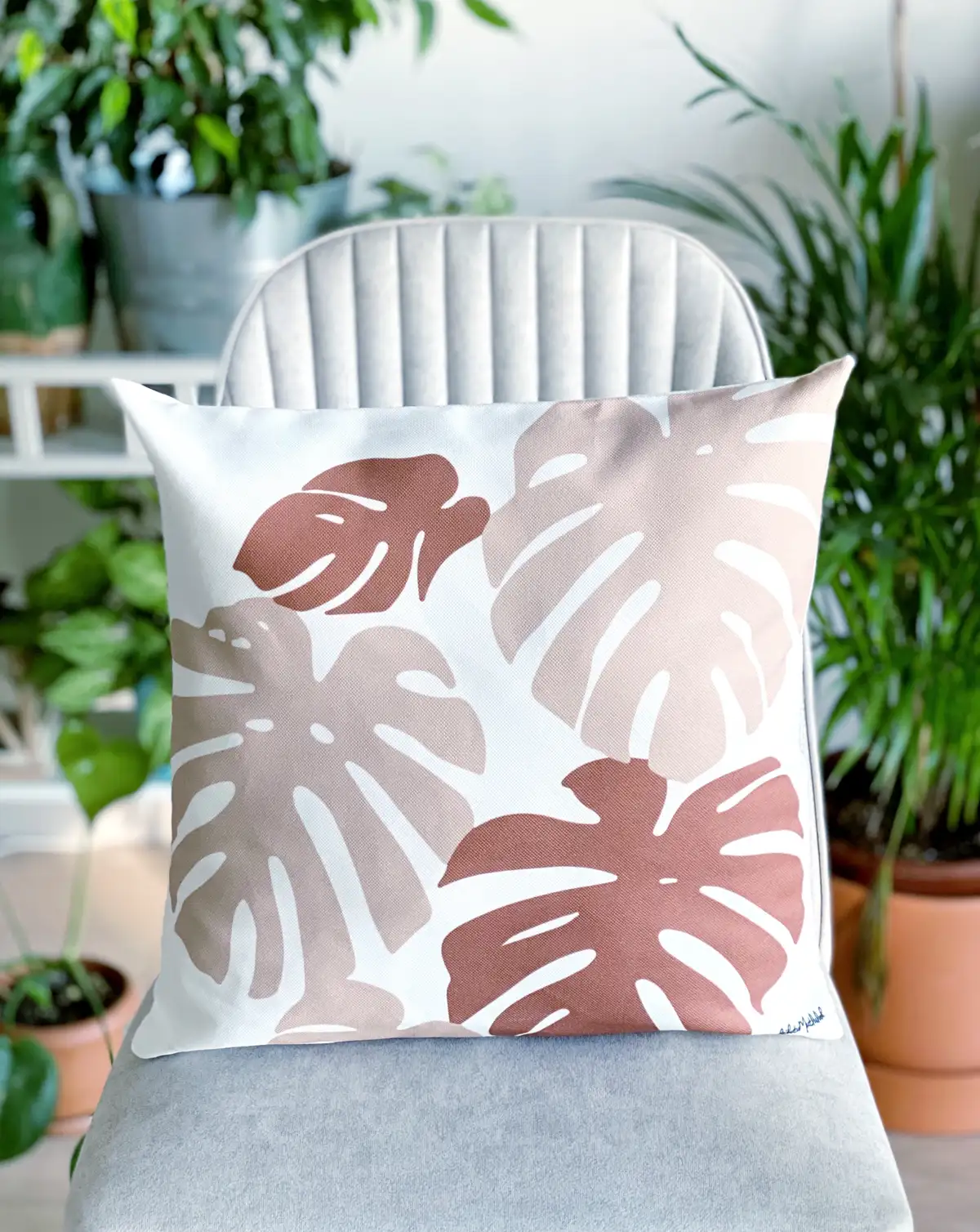 Monstera Bitki Boho Yastık Kılıfı | Ev Dekorasyon Ürünleri