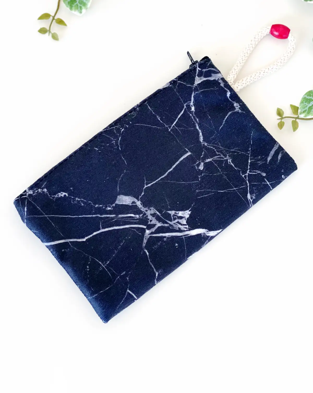 Siyah Mermer Bez Cüzdan Kalemlik