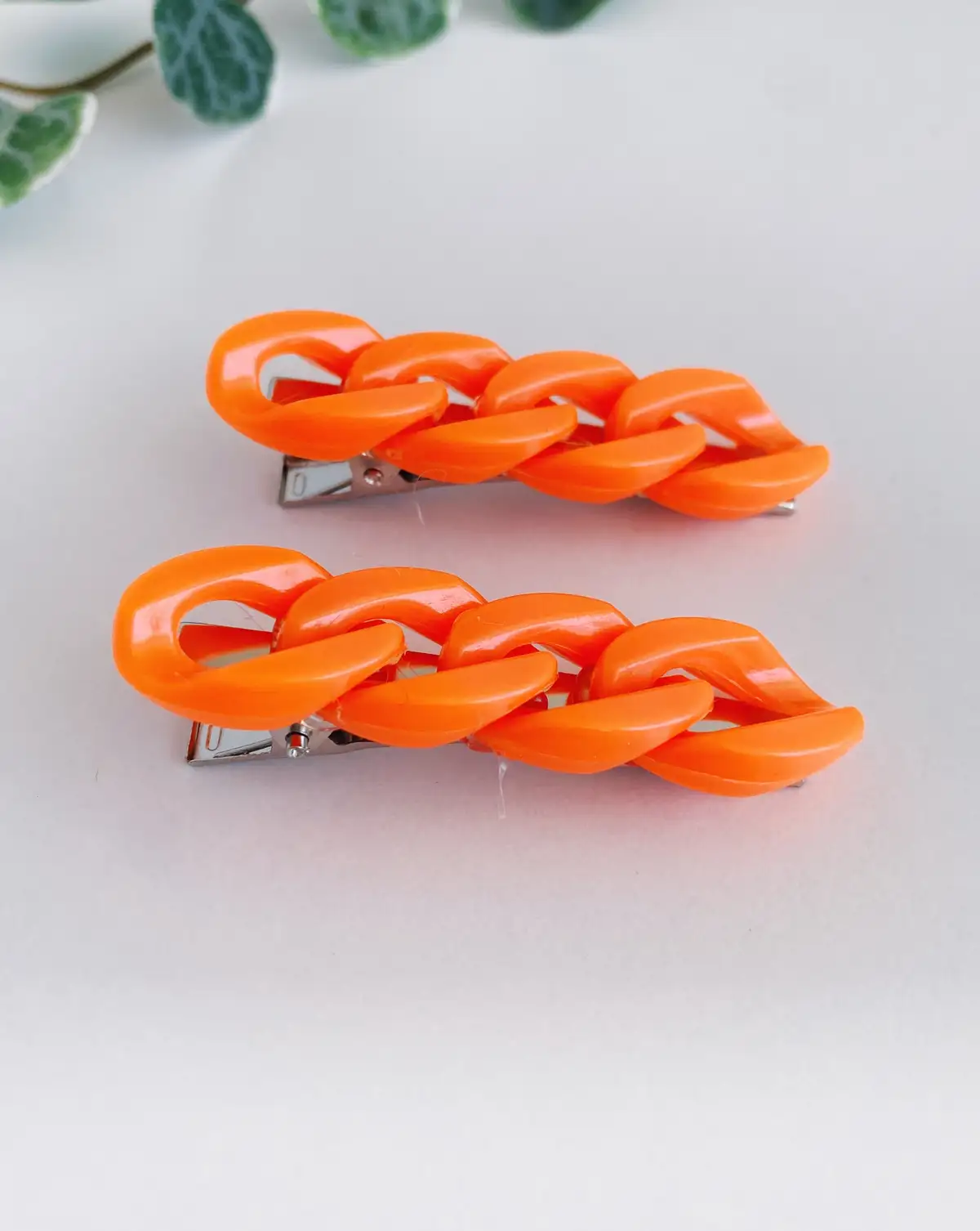 Turuncu Zincir Yan Saç Tokası