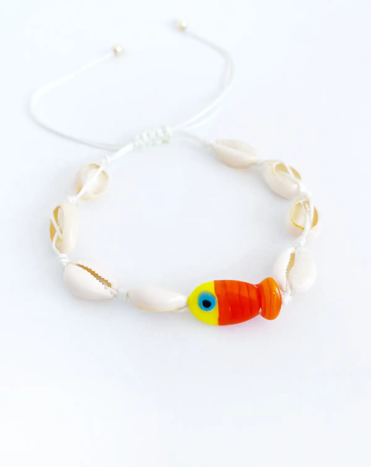 Deniz Kabuklu Sarı Turuncu Cam Balık Halhal | Bileklik | Hediye Halhal ...