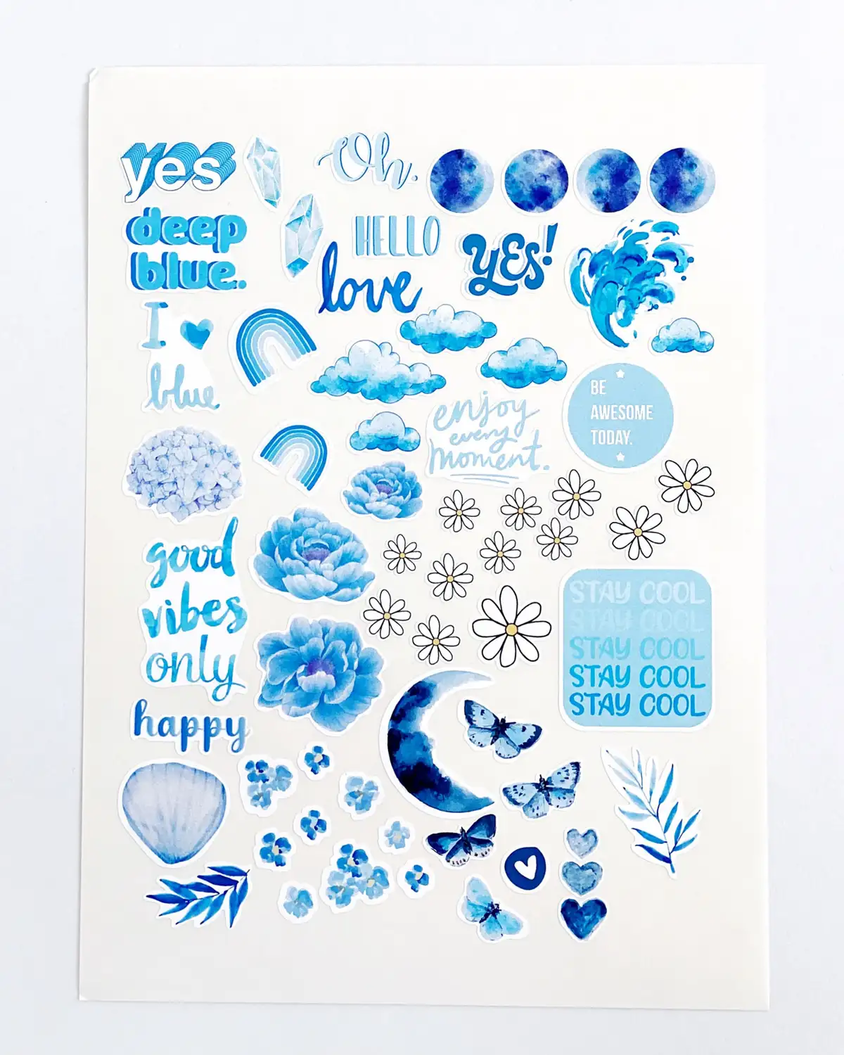 Mavi Mutluluk Sticker Seti - Bikutumutluluk