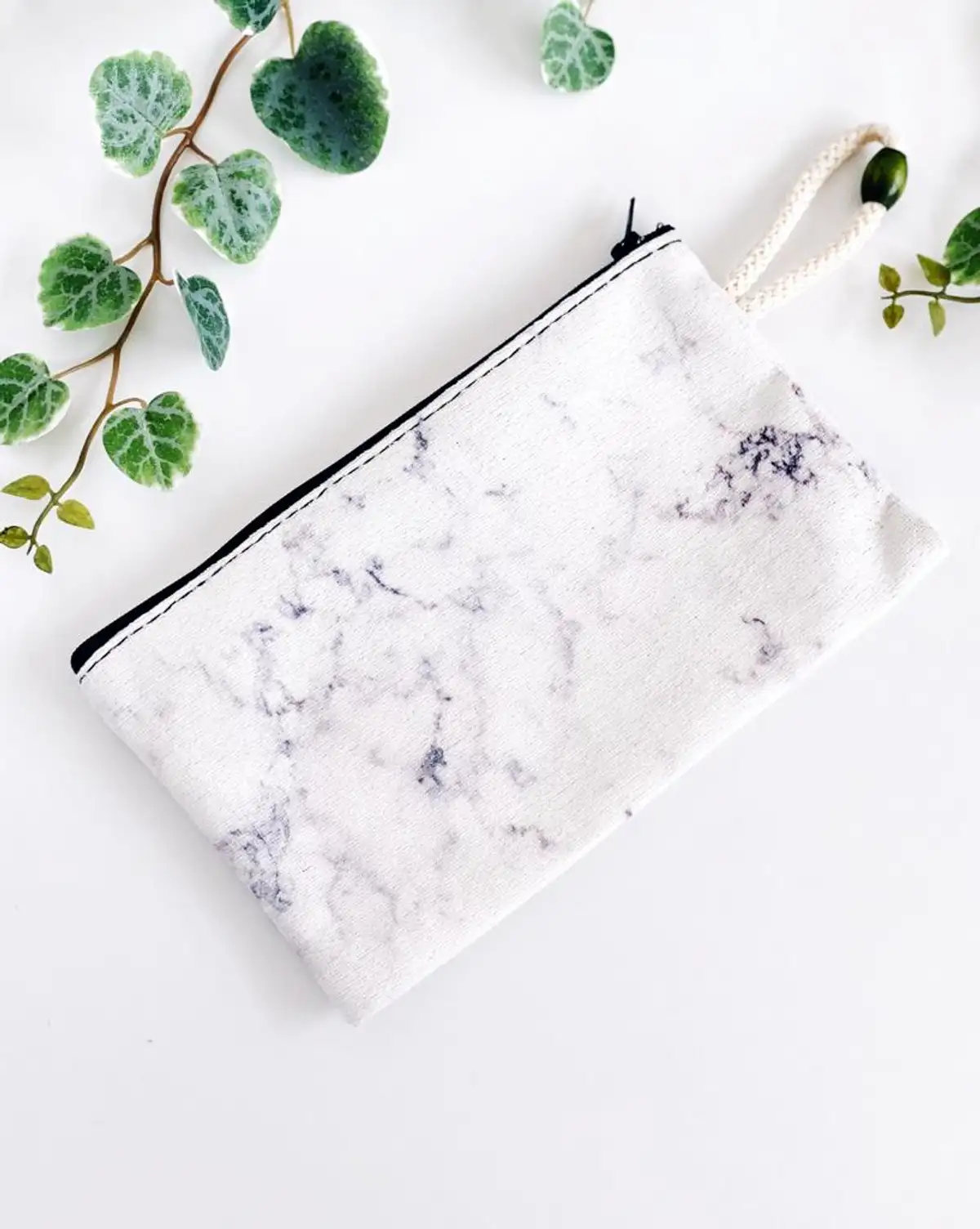 Bez Cüzdan Kalemlik - Beyaz Mermer Kalemlik - Bikutumutluluk