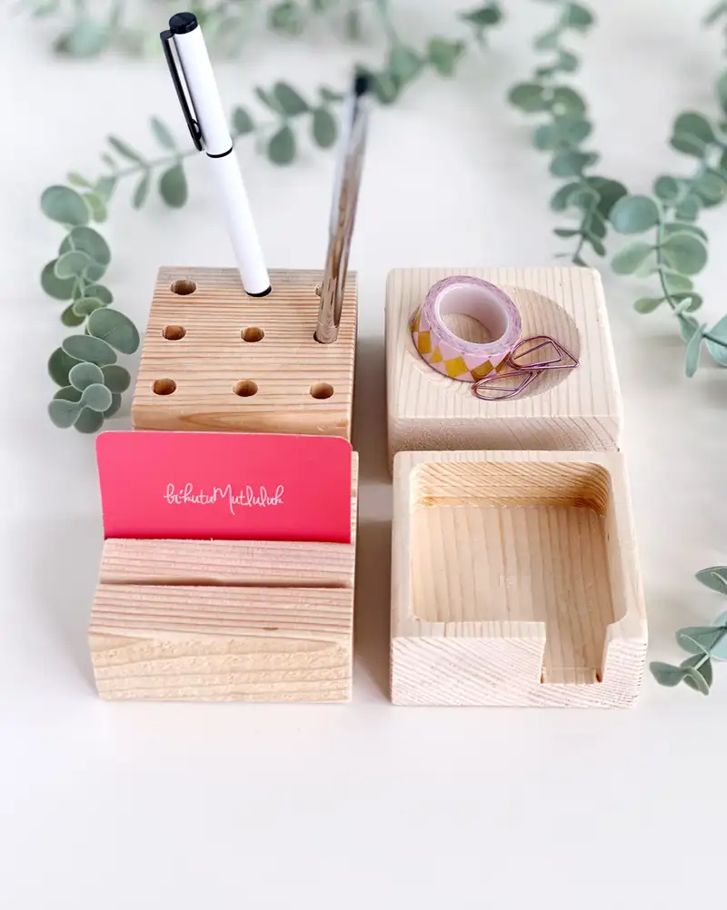 Ahşap Masa Üstü Ofis Seti - Bikutumutluluk